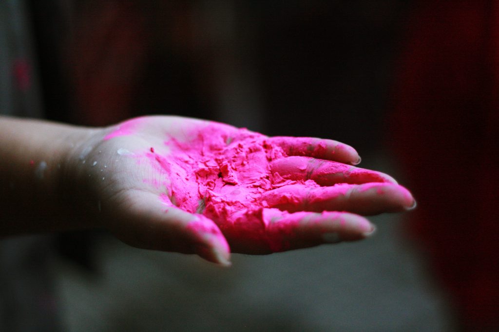 Pink paint on hand – Kawartha-Haliburton Children's Foundation